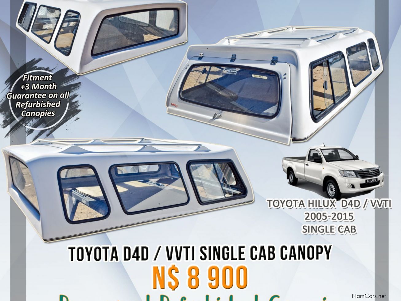 Buy D4D Single Cab Canopy in Windhoek Namibia