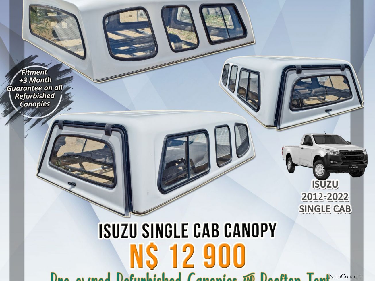Buy Isuzu Single Cab Bucco Canopy in Windhoek Namibia