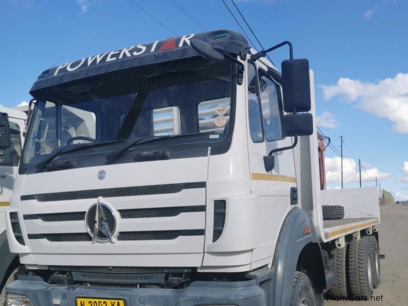 Used Powerstar 2628 LWB 7.6m flat deck with Atlas crane brick grabber ...