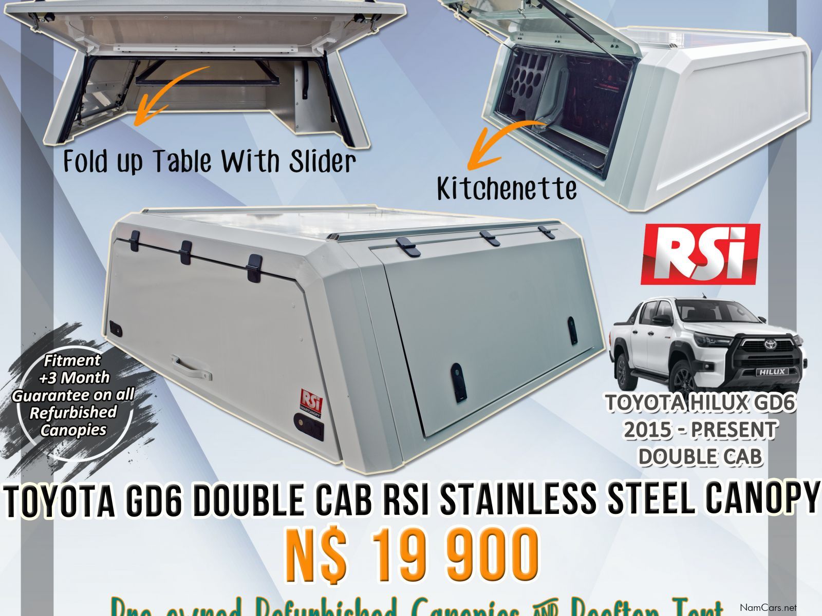 Buy Toyota GD6 Double Cab Canopy RSI in Windhoek Namibia